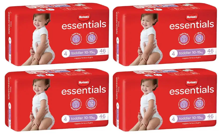 Huggies Essentials Value Box - Size 4 (10-15 kg) 184 Nappies — Babyonline