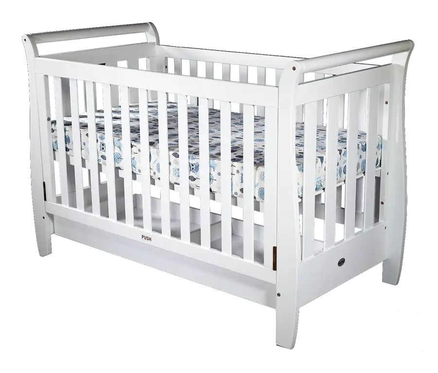 Kapai NOVA Wooden Drop Side Cot with Drawer - WHITE — Babyonline
